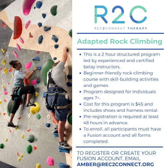 Rec2Connect's December Adapted Rock Climbing Program at Shaker Rocks (1 ...