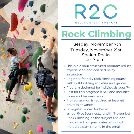 Rec2Connect's November Rock Climbing Program (1 of 2) | Cuyahoga County ...